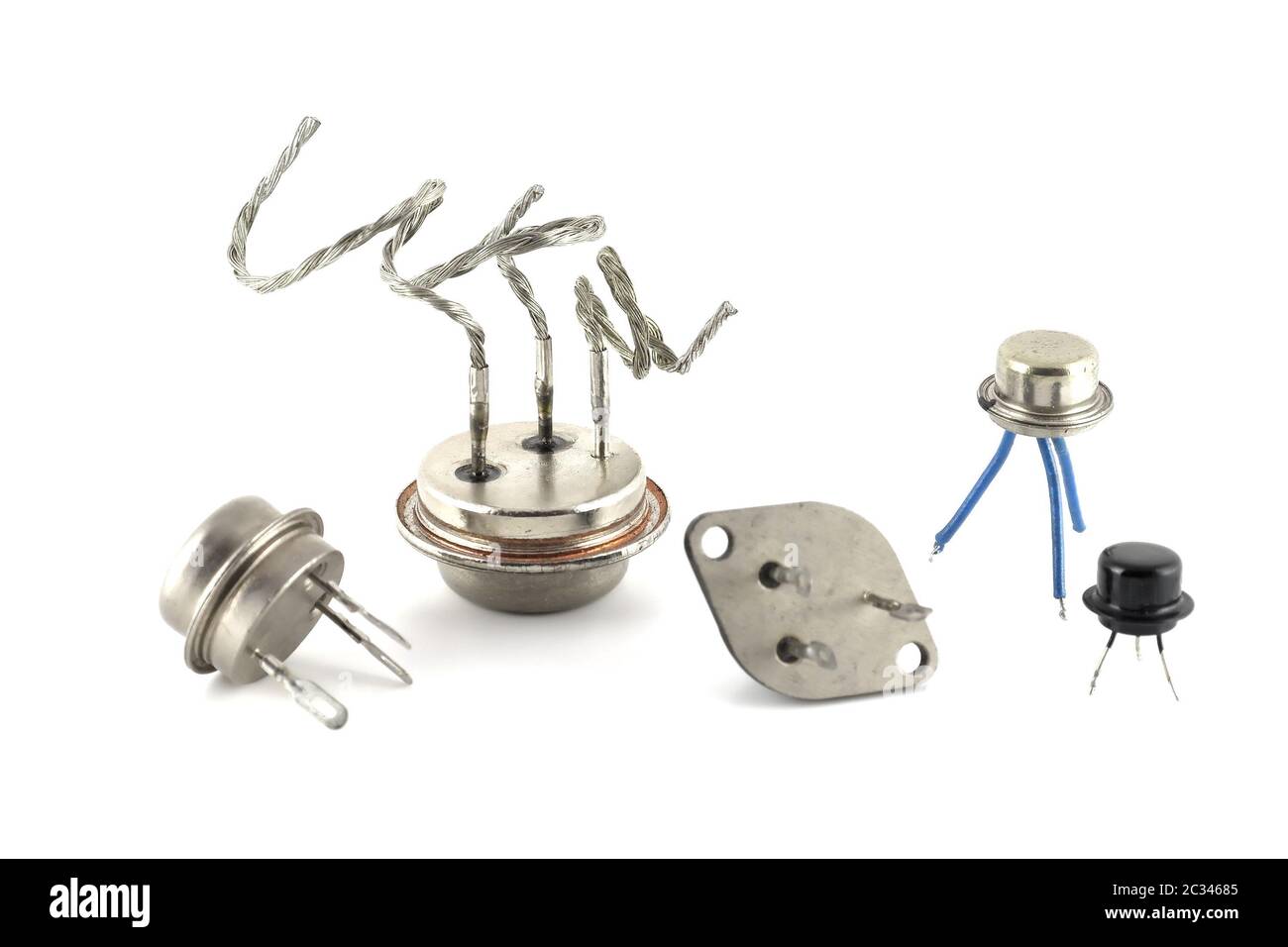 Old transistors over white Stock Photo - Alamy