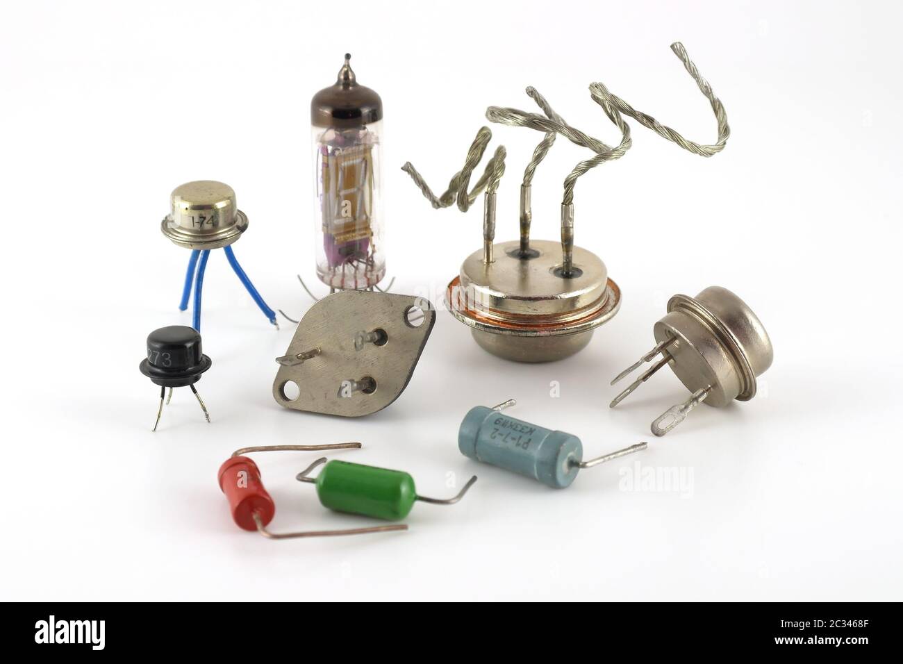 Old electonics components Stock Photo - Alamy