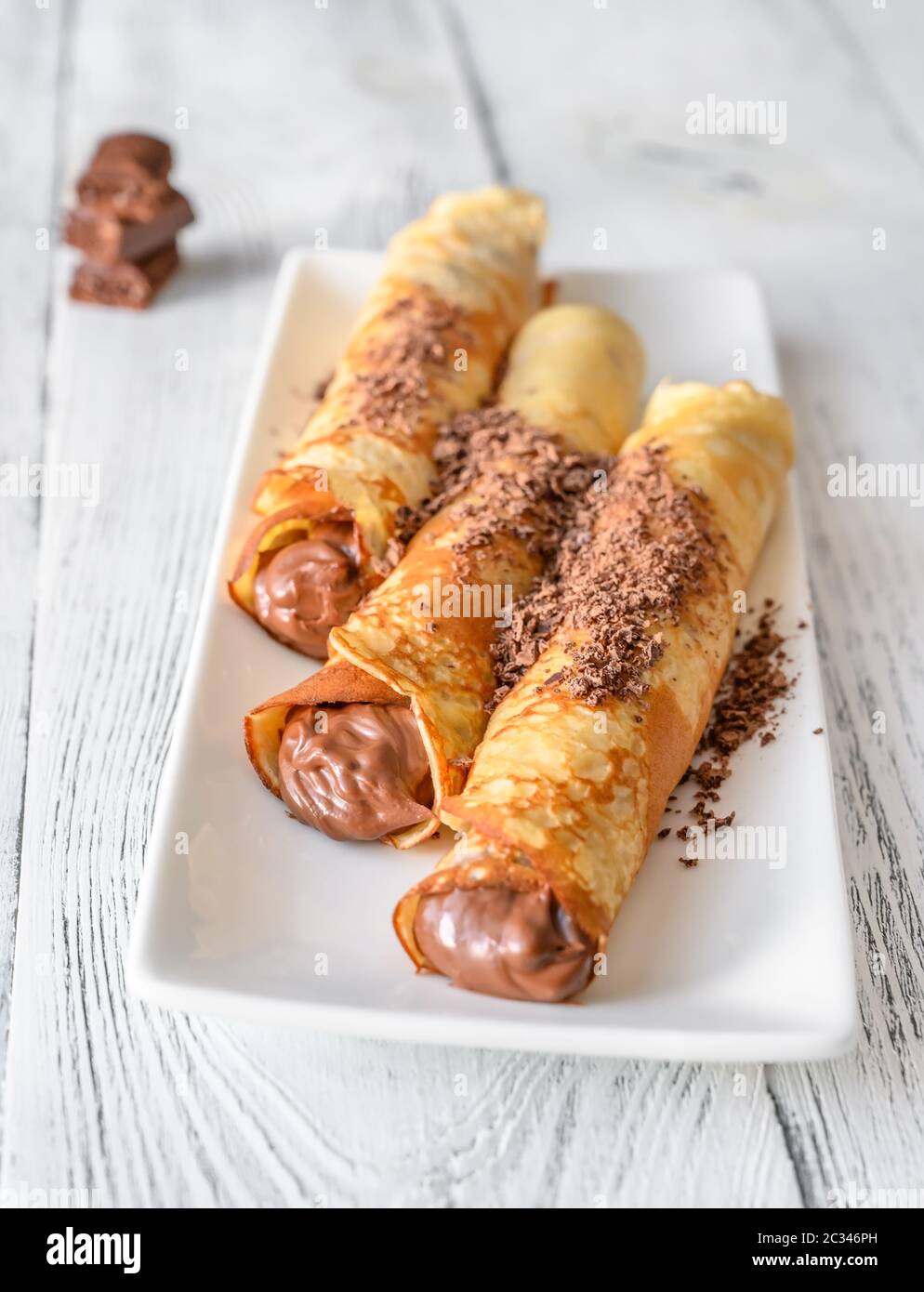 Crepes chocolate cream close hi-res stock photography and images - Alamy