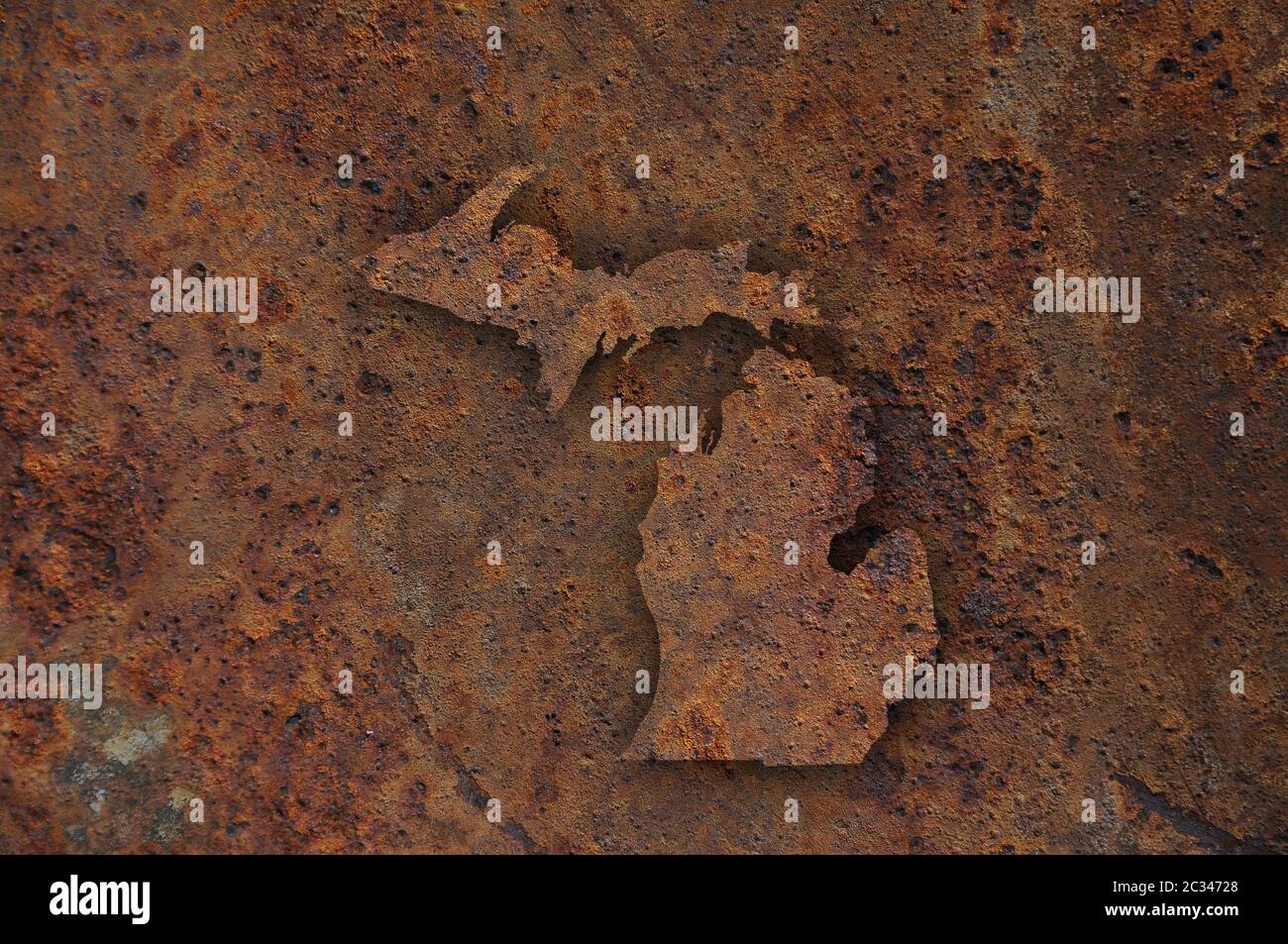 Iron michigan map hi-res stock photography and images - Alamy