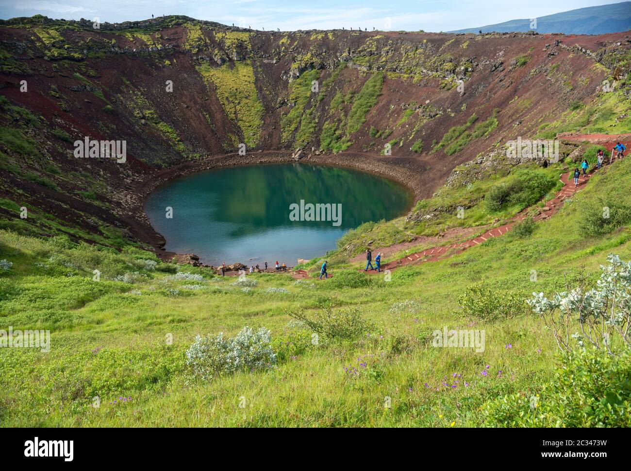 Kerið volcanic crater lake also called Kerid or Kerith in southern ...