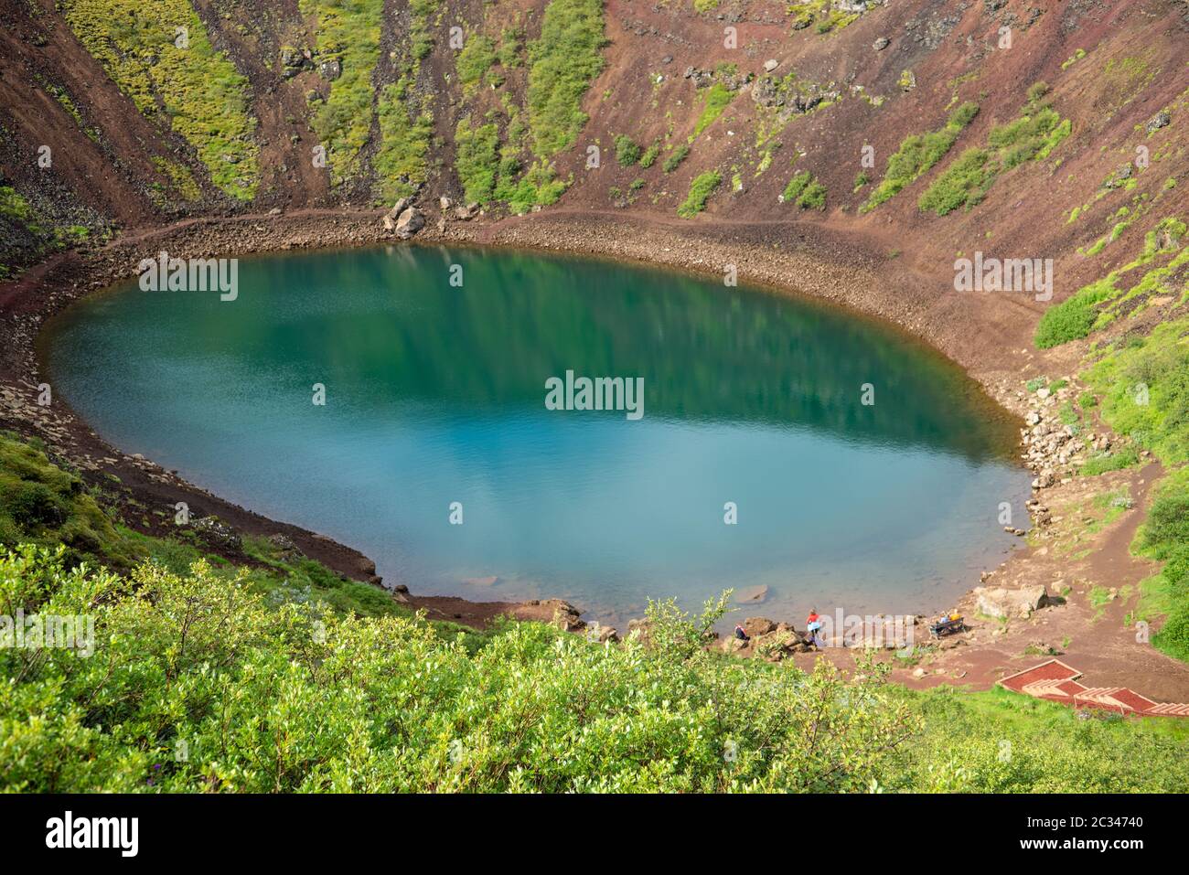 Kerið volcanic crater lake also called Kerid or Kerith in southern ...