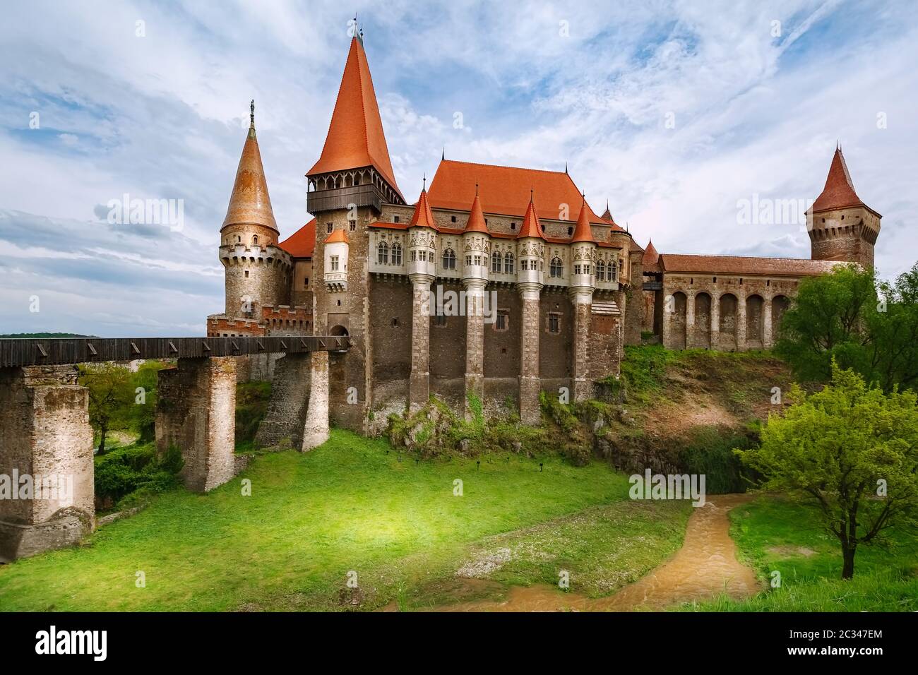 Old Gothic-Renaissance castle in Transylvania, Hunedoara, Romania Stock ...