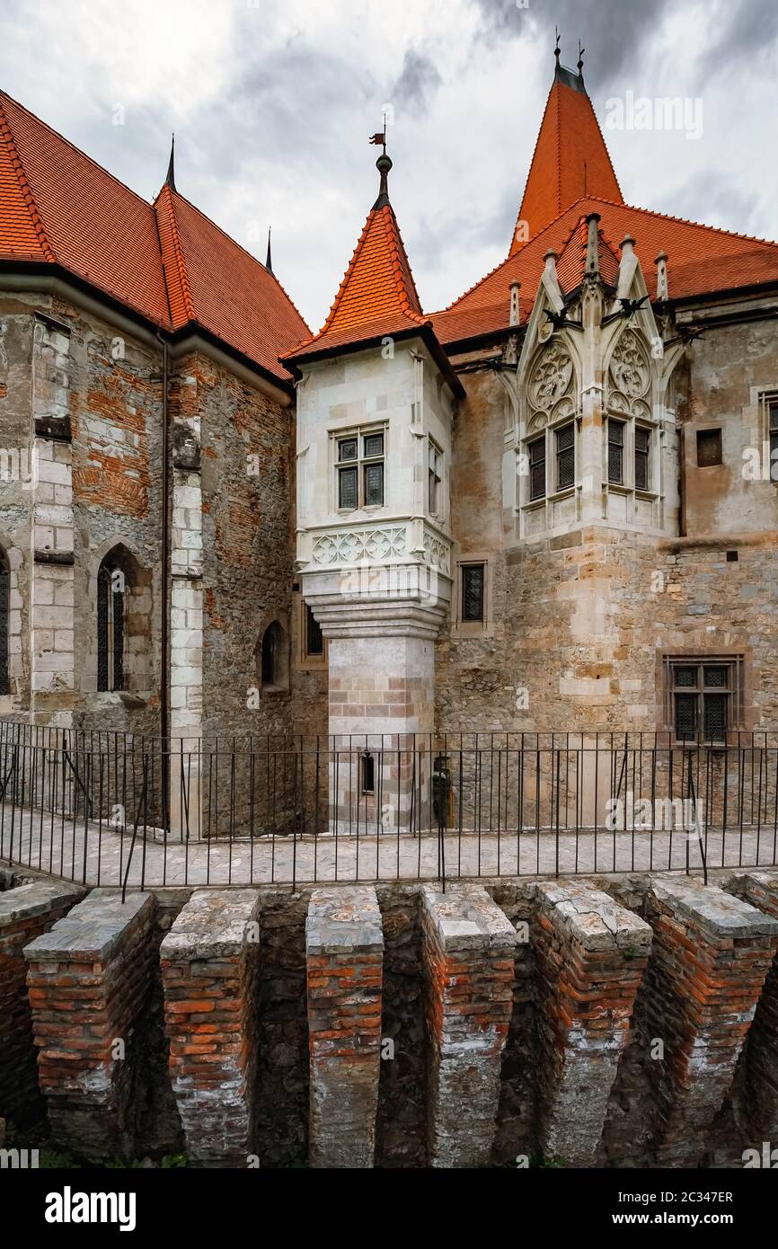 Old Gothic-Renaissance castle in Transylvania, Hunedoara, Romania Stock ...