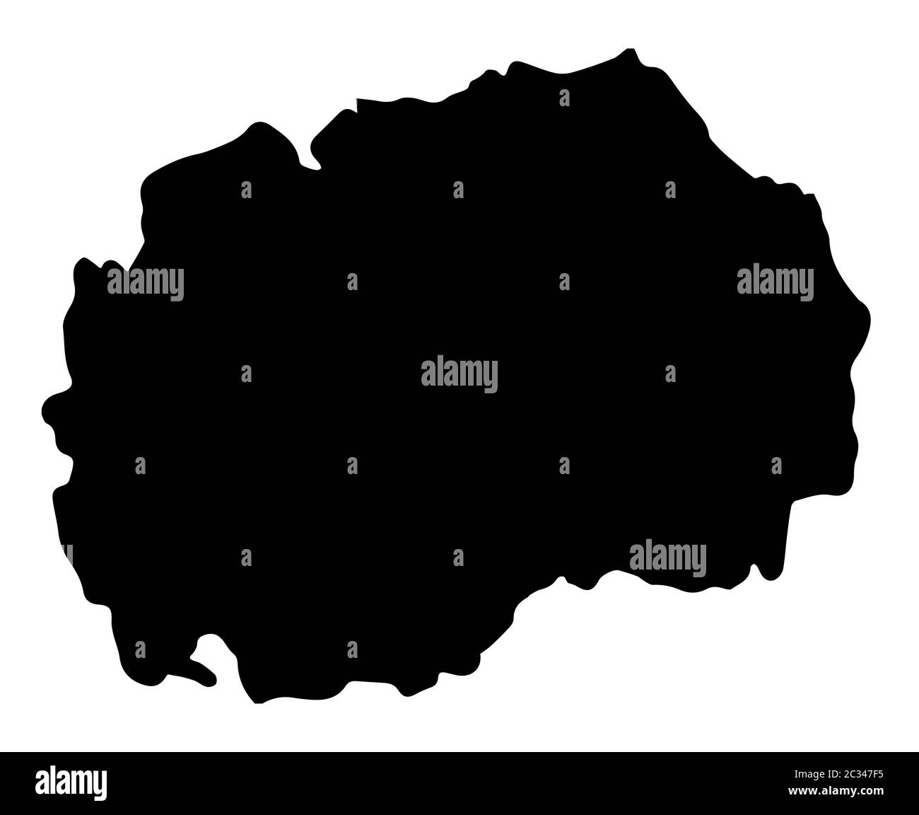 Silhouette map of Macedonia isolated over a white background Stock ...