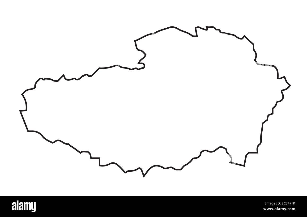 An outline map of the country Tibet set over a white background Stock ...