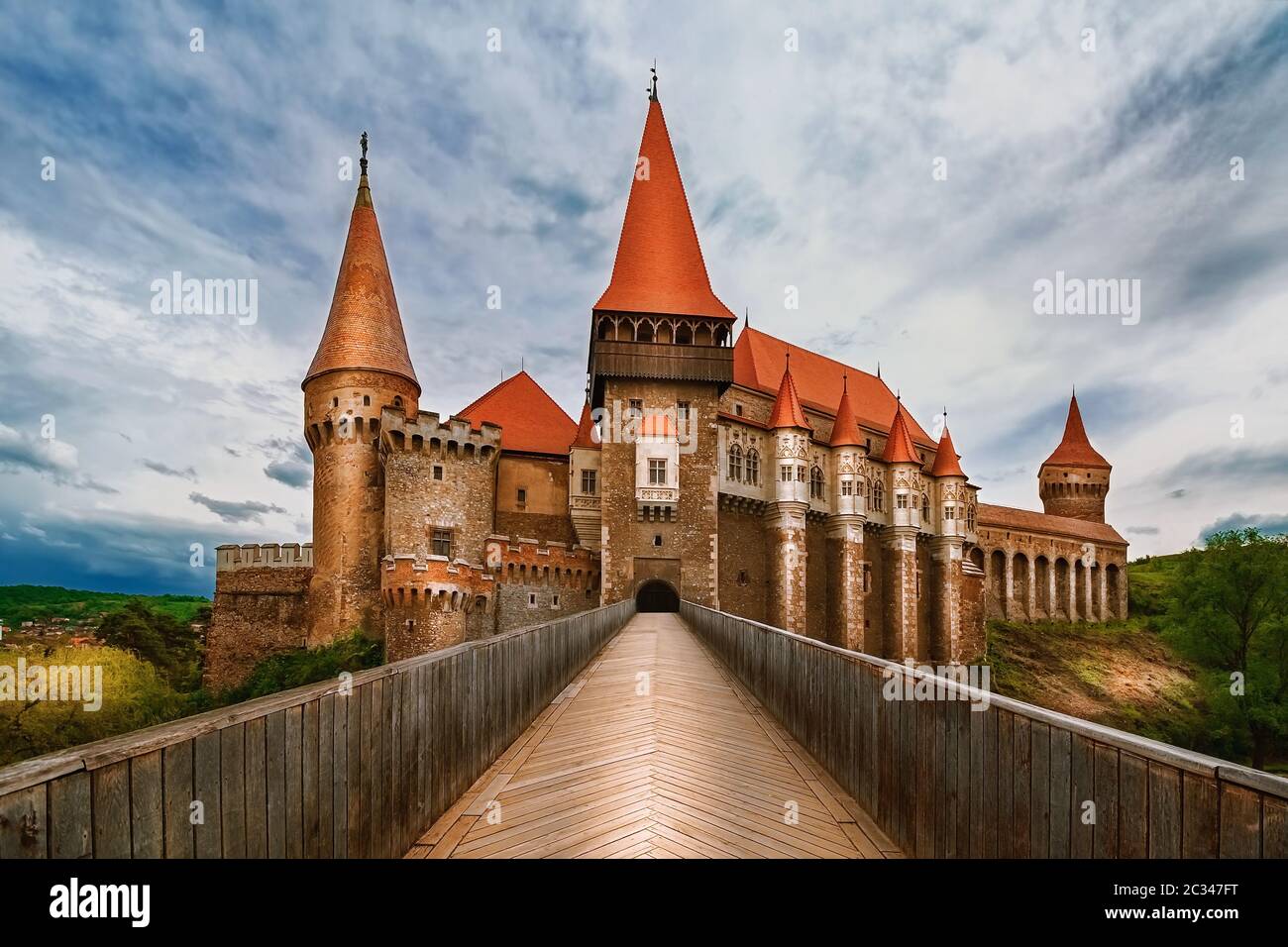 Old Gothic-Renaissance castle in Transylvania, Hunedoara, Romania Stock ...