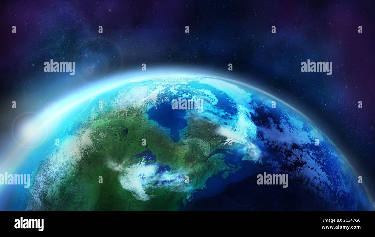 World satellite map half hi-res stock photography and images - Alamy