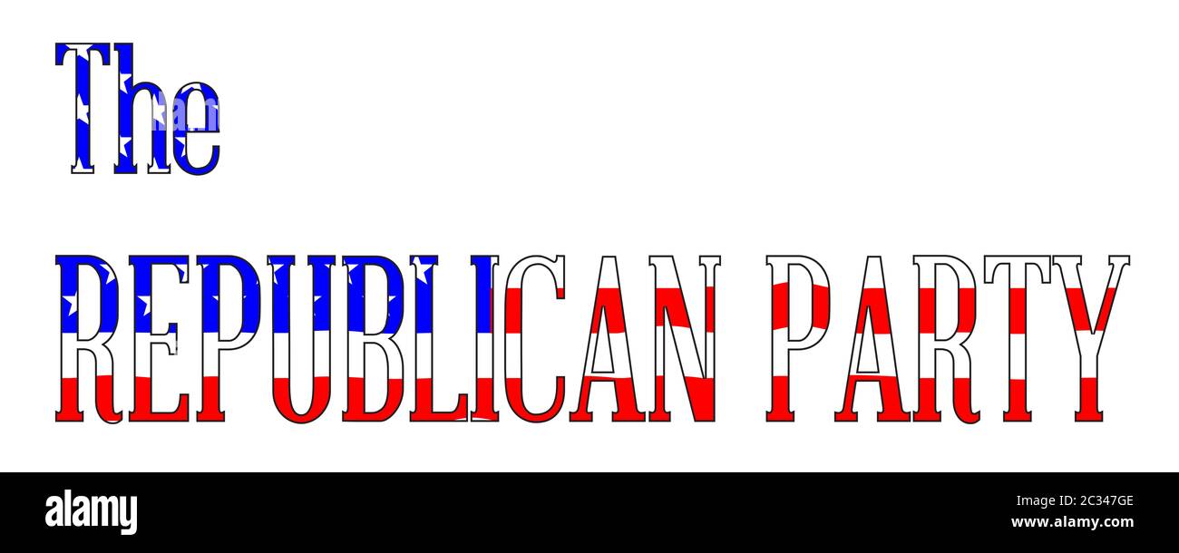 The text The Republican Party in silhouette set over the Stars and ...