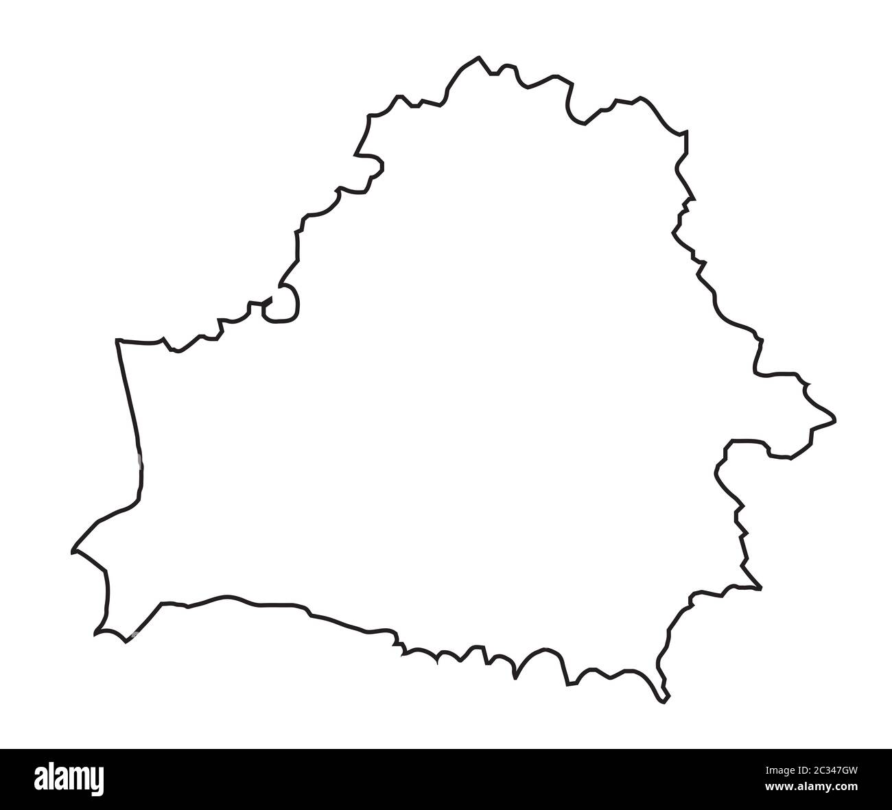 An isolated outline map of the country of Belarus Stock Photo - Alamy