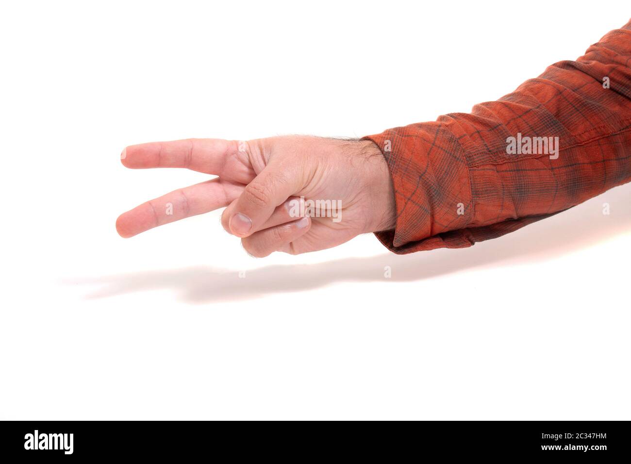 Closeup two fingers showing hi-res stock photography and images - Alamy
