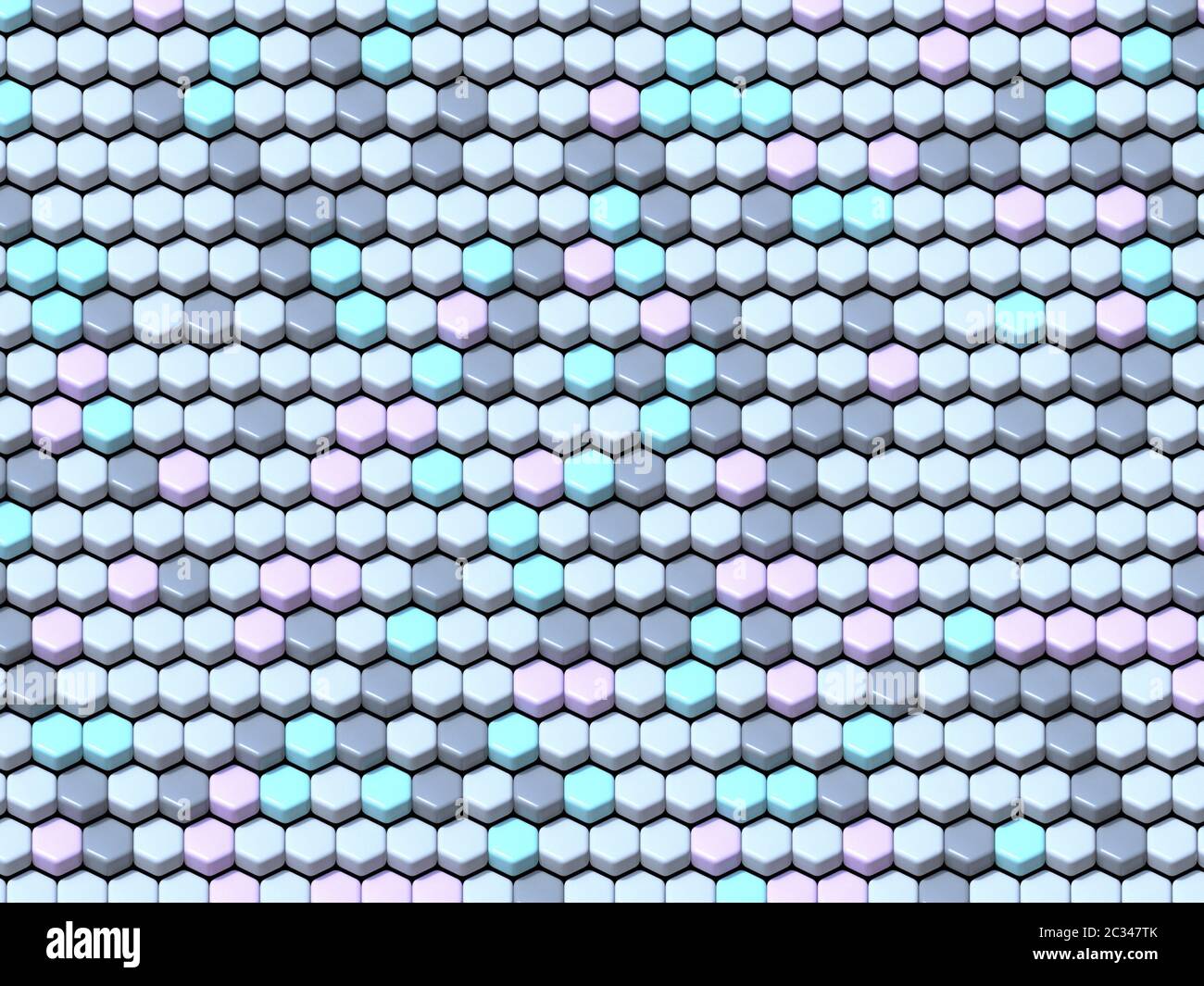 Abstract geometric four pastel color Hexagonal tiles background 3D ...