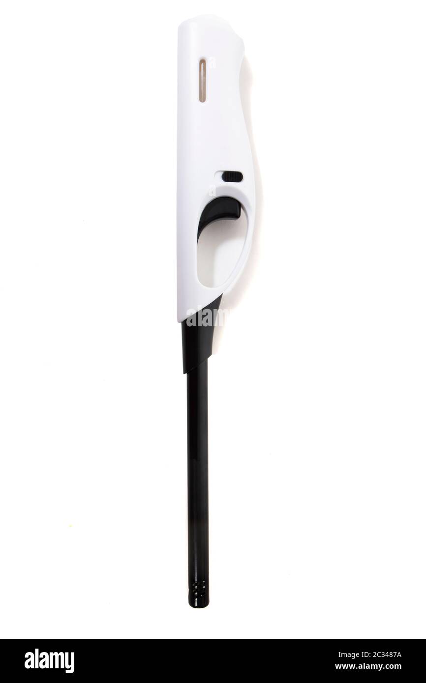 long-neck white plastic lighter isolated on a white background Stock ...