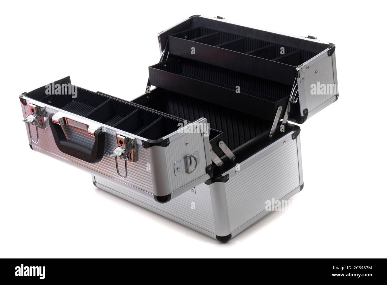 Professional aluminum tool box isolated on a white background Stock ...