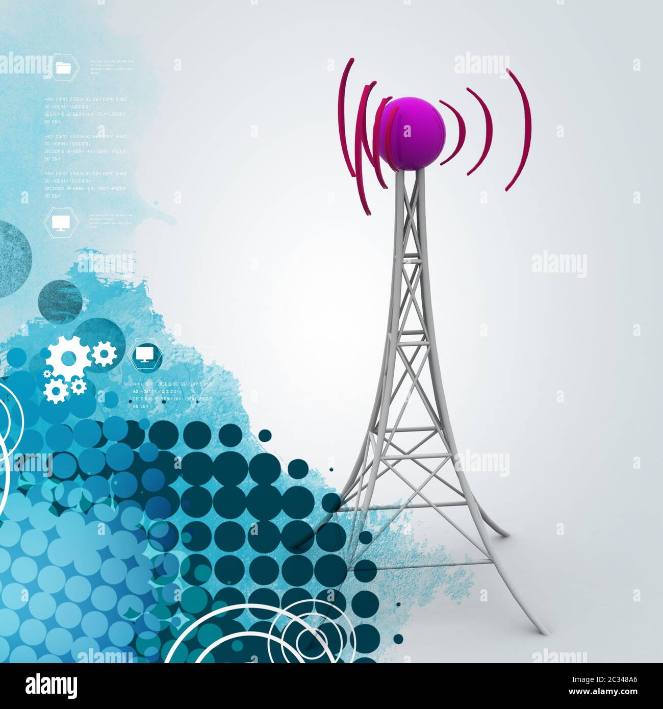 Signal tower with networking Stock Photo - Alamy