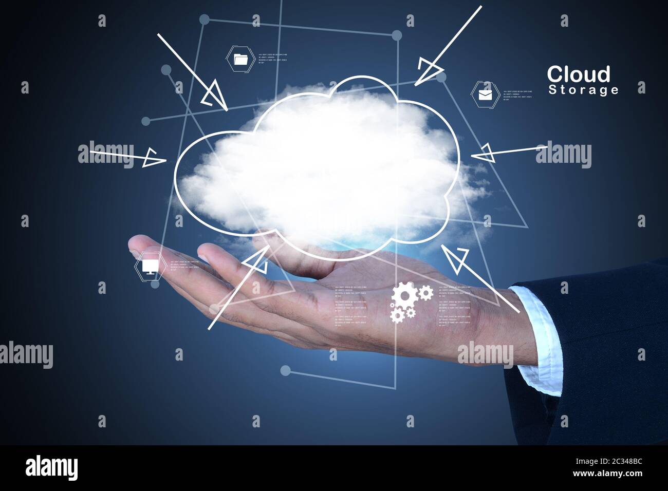 hands showing the cloud computing symbol Stock Photo - Alamy