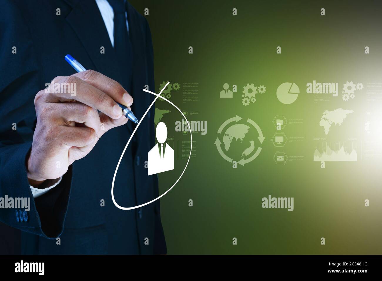 Man drawing the man icon Stock Photo - Alamy