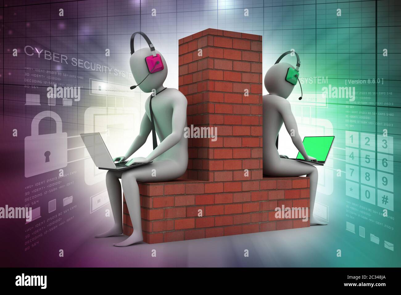 3d people working in laptop Stock Photo - Alamy