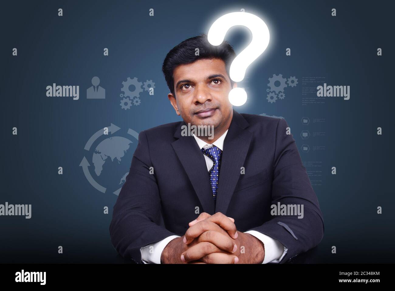3d man thinking doubt Stock Photo - Alamy