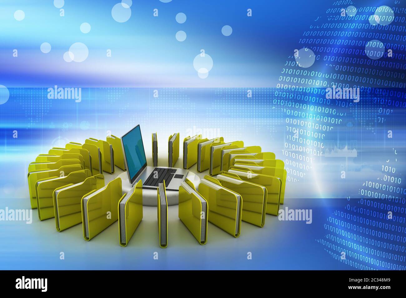 folders connected to a computer Stock Photo - Alamy