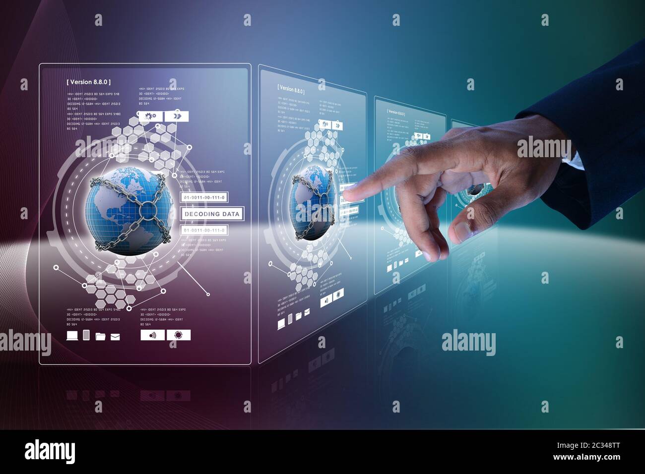 Smart hand showing futuristic technology Stock Photo - Alamy