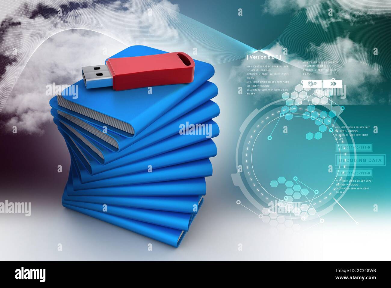 Usb drive with file folder Stock Photo - Alamy