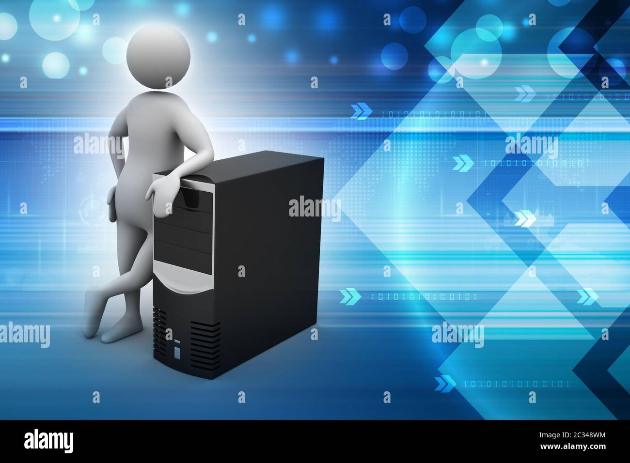 3d man standing near the data centre Stock Photo - Alamy