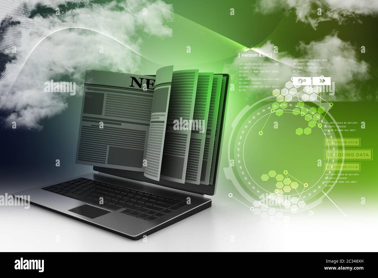 News through a laptop screen concept for online news Stock Photo - Alamy