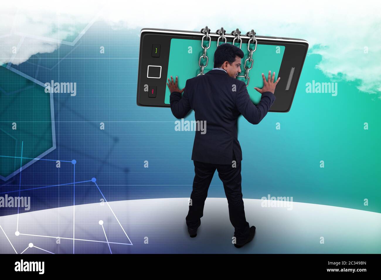 Man hand with smart phone communication concept Stock Photo - Alamy