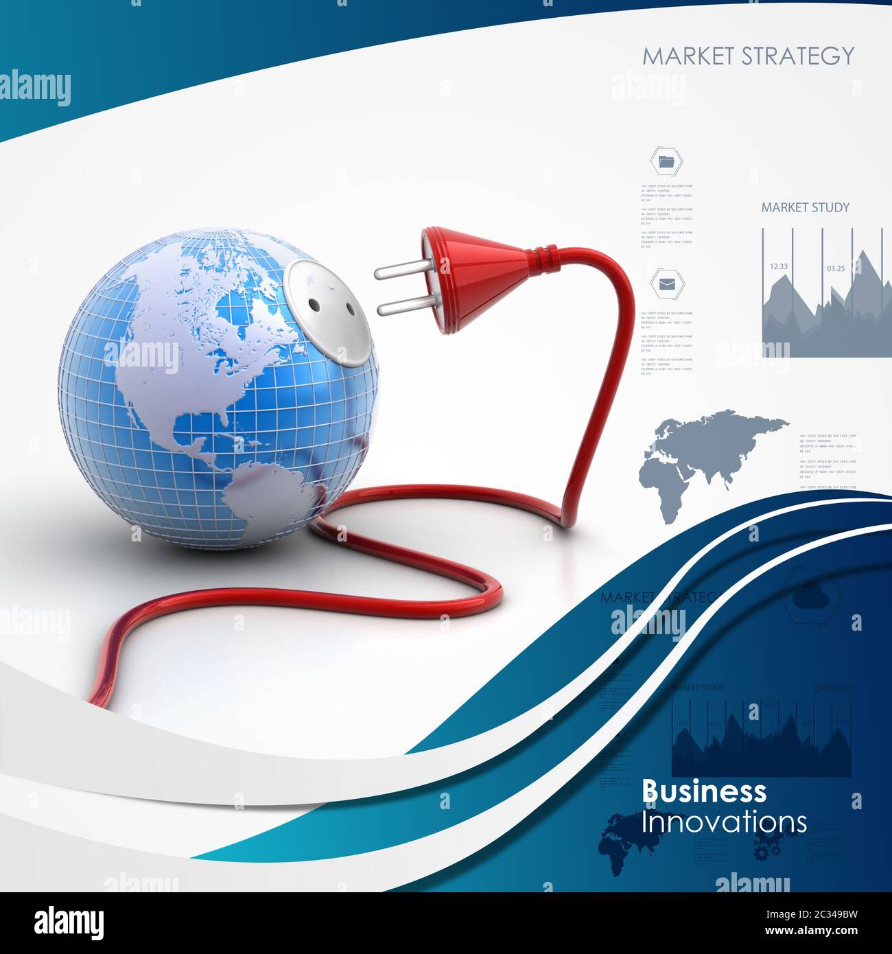 earth globe with power cable Stock Photo - Alamy