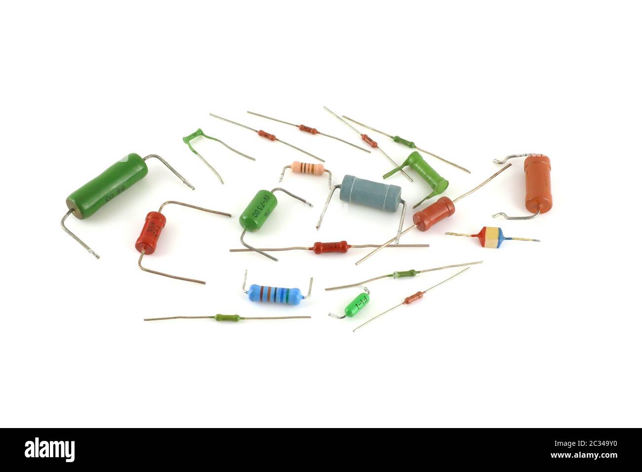 Electronic components - resistors over white Stock Photo - Alamy