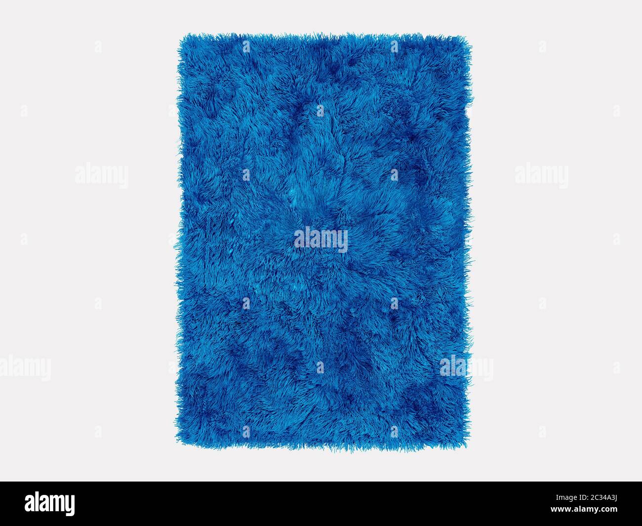 Ractangle fur blue carpet on a white background 3d rendering Stock ...