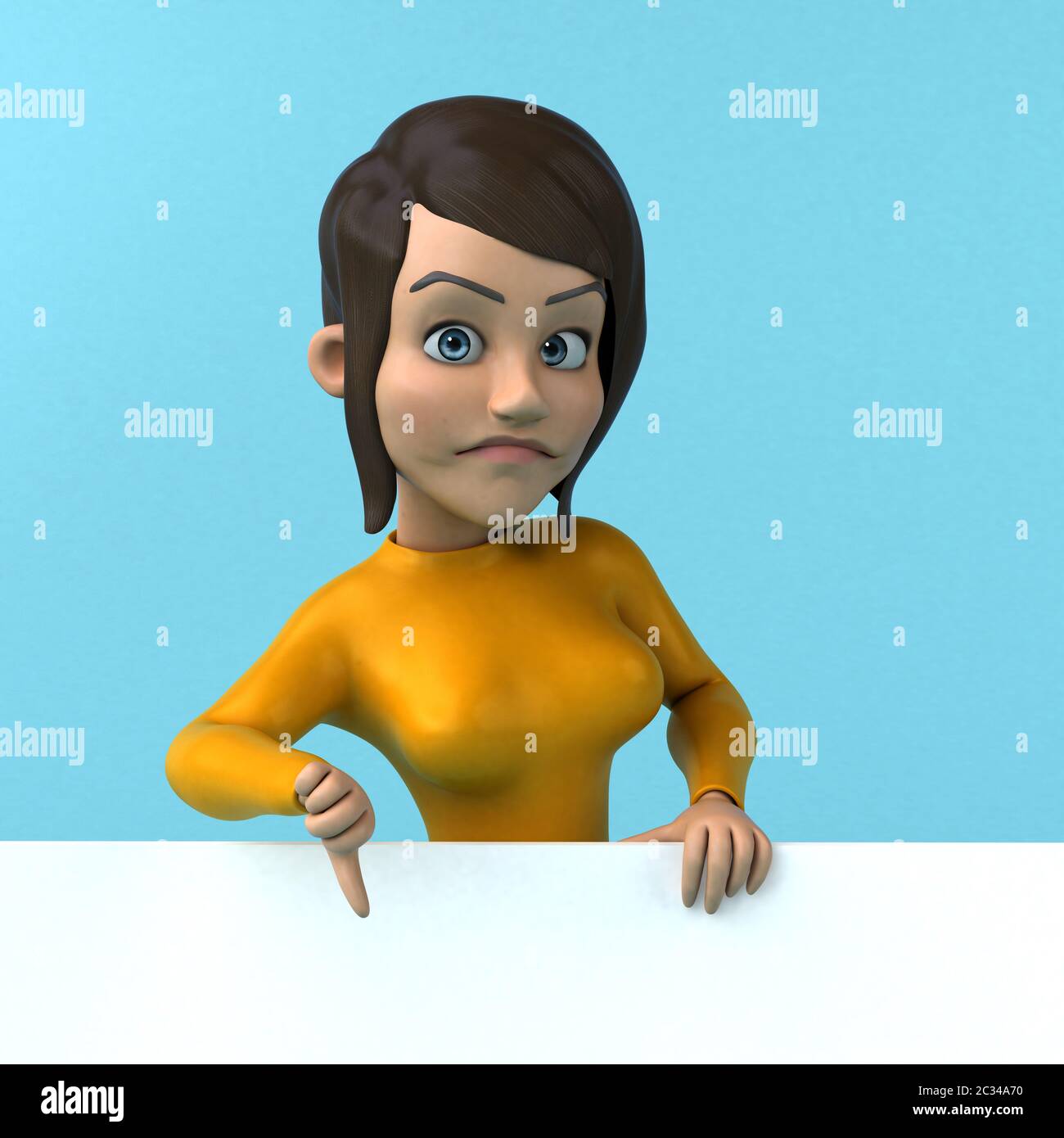Fun 3D cartoon yellow girl Stock Photo - Alamy