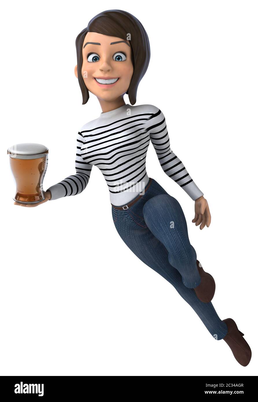 Fun 3D cartoon casual character woman Stock Photo - Alamy