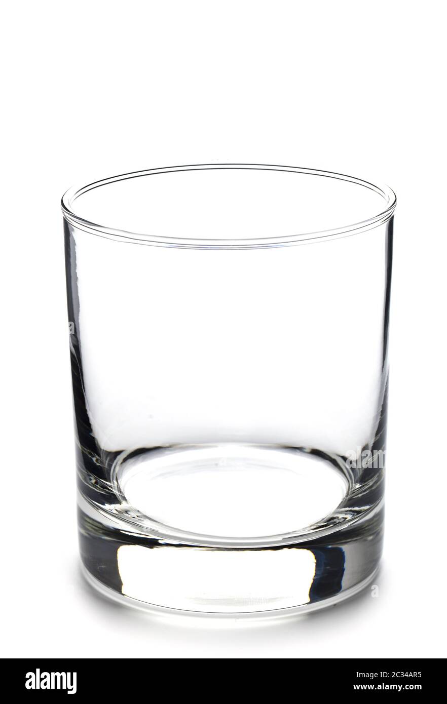 Empty Water Glass Isolated On White Stock Photo - Alamy