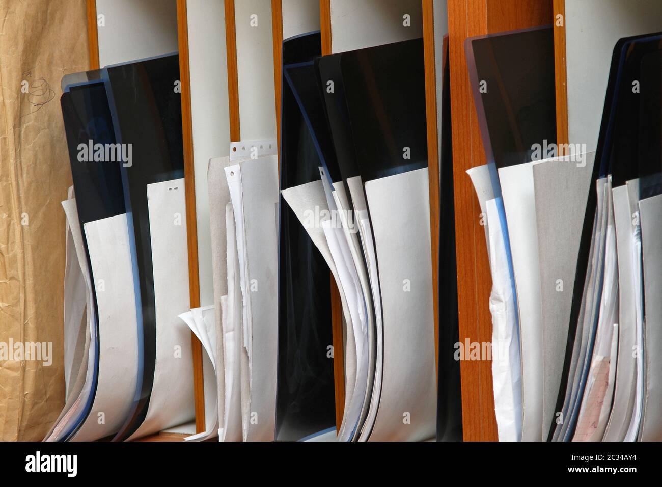 Medical Archive Files CT Scans Record at Shelf Stock Photo - Alamy