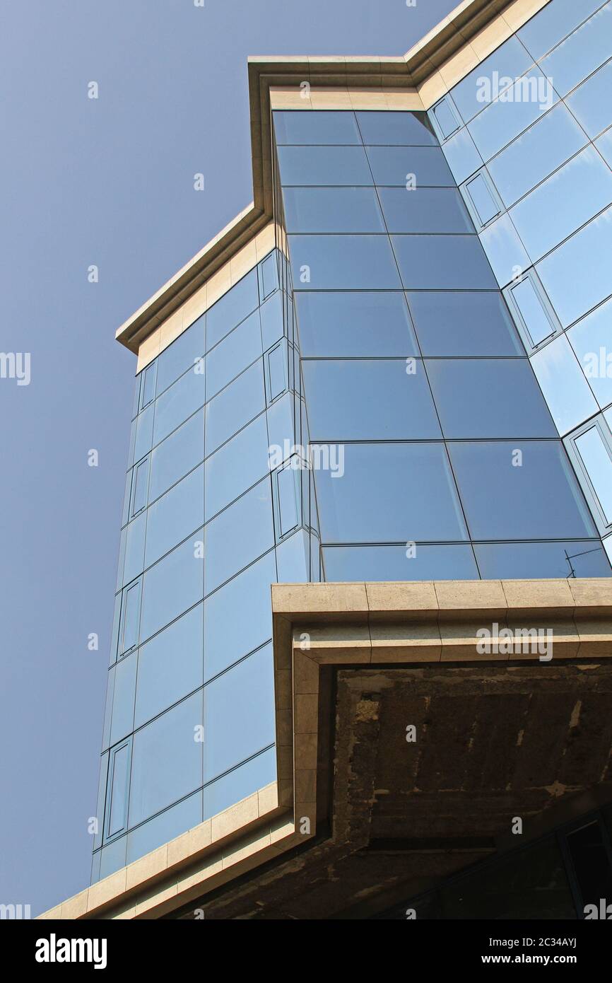 Blue Glass Windows Skyscraper Office Building Exterior Stock Photo - Alamy