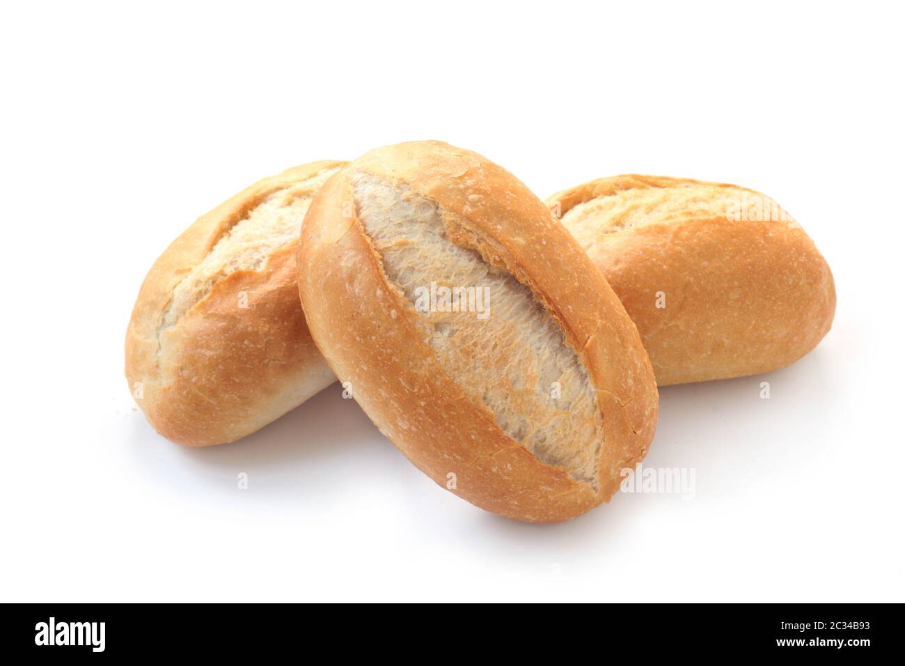 Three Rolls Isolated On White Stock Photo - Alamy