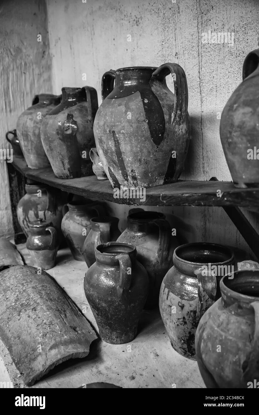 Old earthenware dish Black and White Stock Photos & Images - Alamy