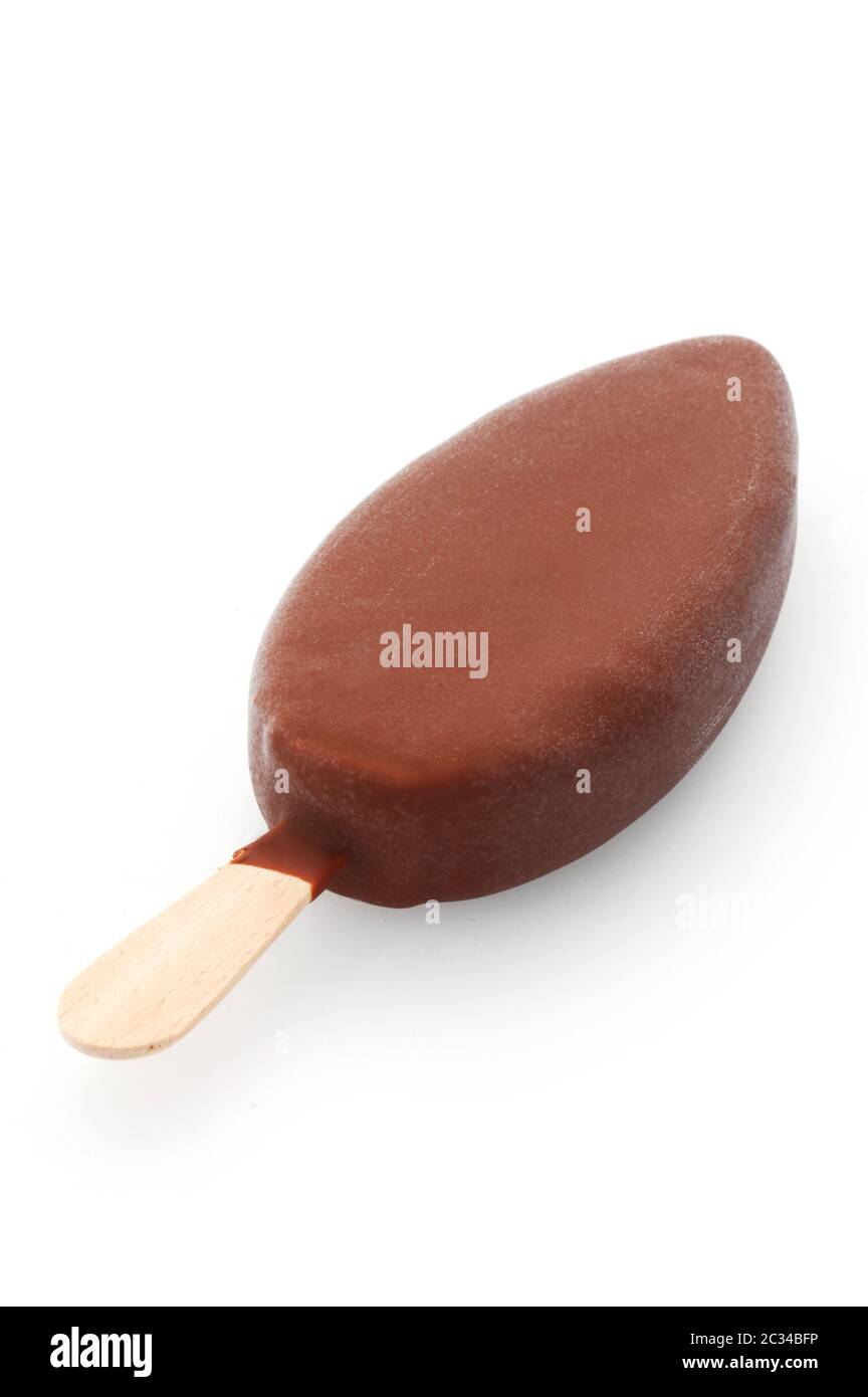 Chocolate Ice Lolly Isolated On White Stock Photo - Alamy
