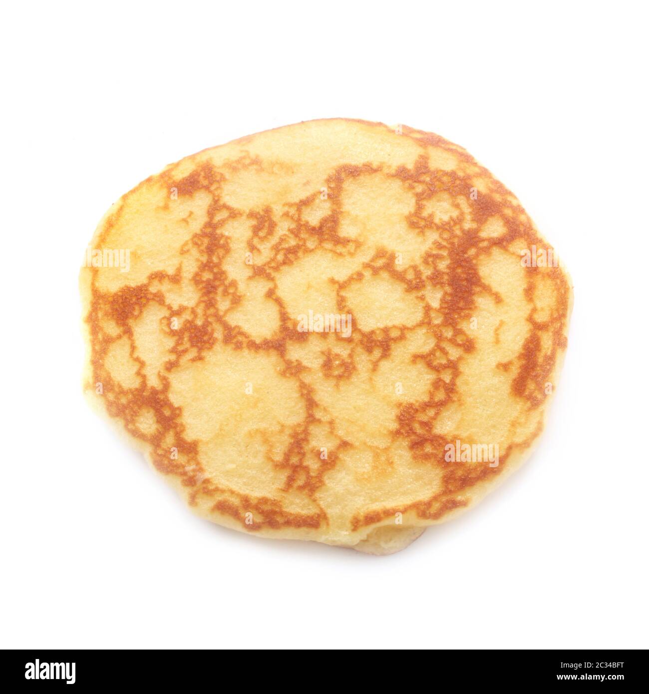Top View Of A Pancake On A White Background Stock Photo - Alamy