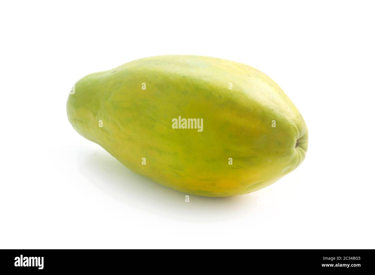 Whole Papaya Fruit Isolated On White Stock Photo - Alamy
