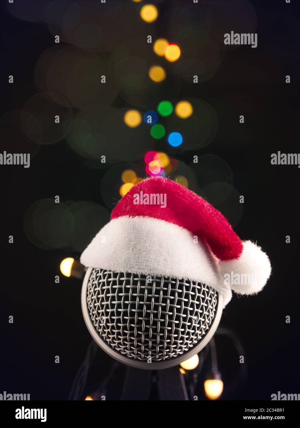 Christmas music concept. microphone hi-res stock photography and images ...