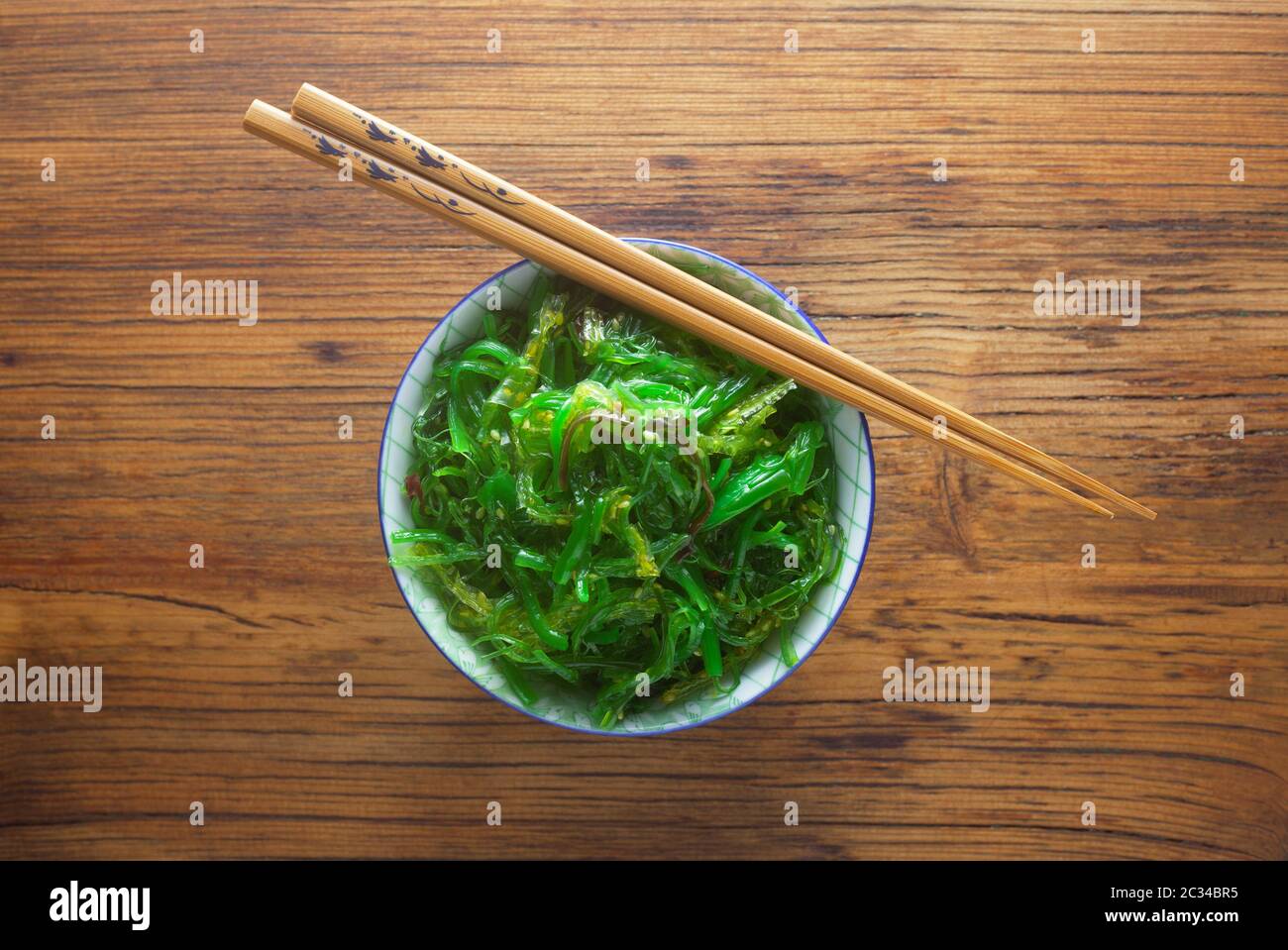 Japanese Goma Wakame Salad On A Wooden Background Stock Photo - Alamy