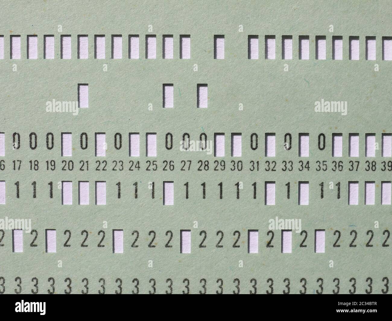 vintage punched card for computer data storage and programming Stock Photo - Alamy