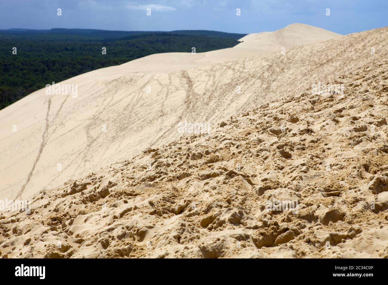 The Famous dune of Pyla fences, the highest sand dune in Europe, in ...
