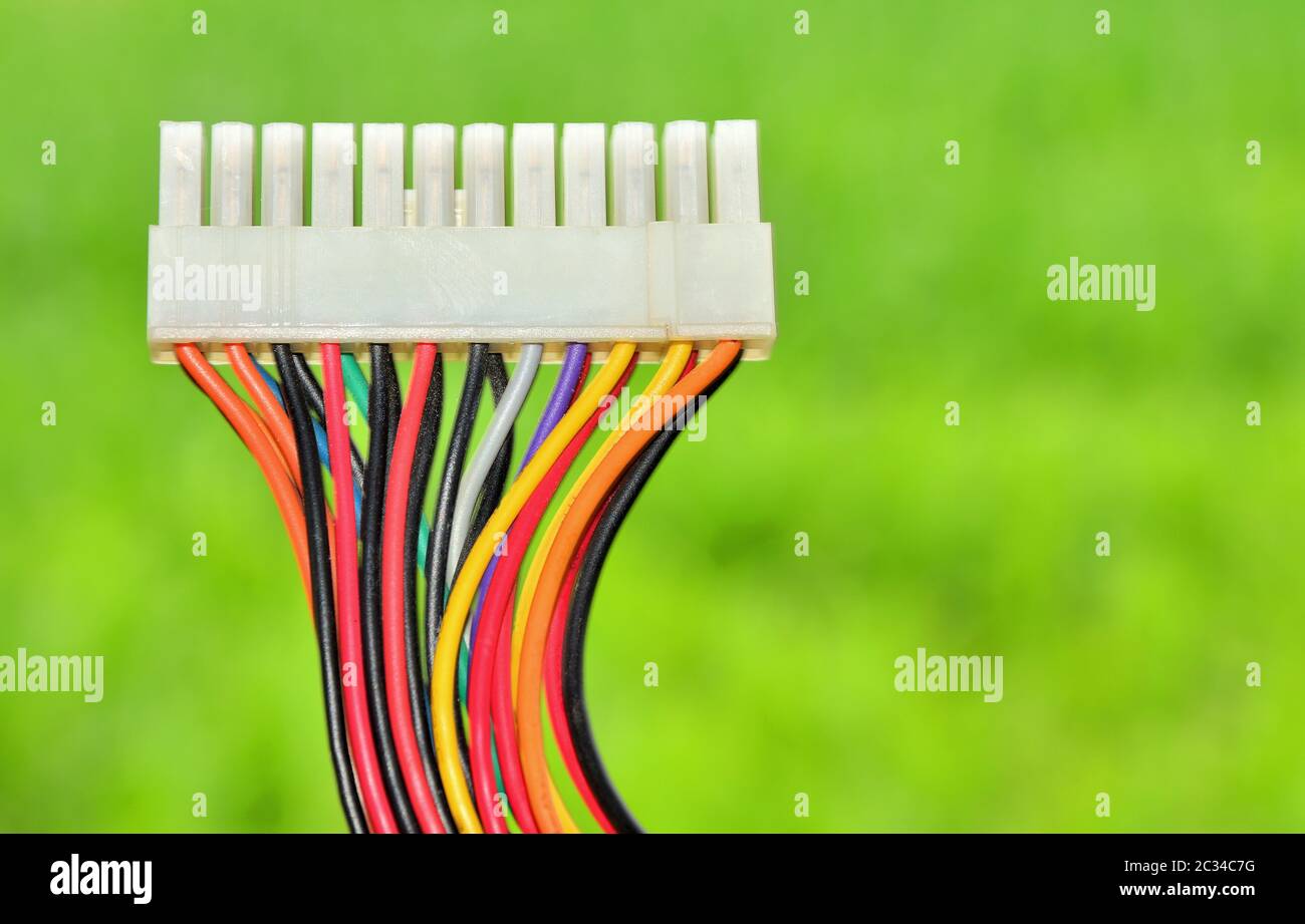 Colorful Power cable connector Stock Photo - Alamy