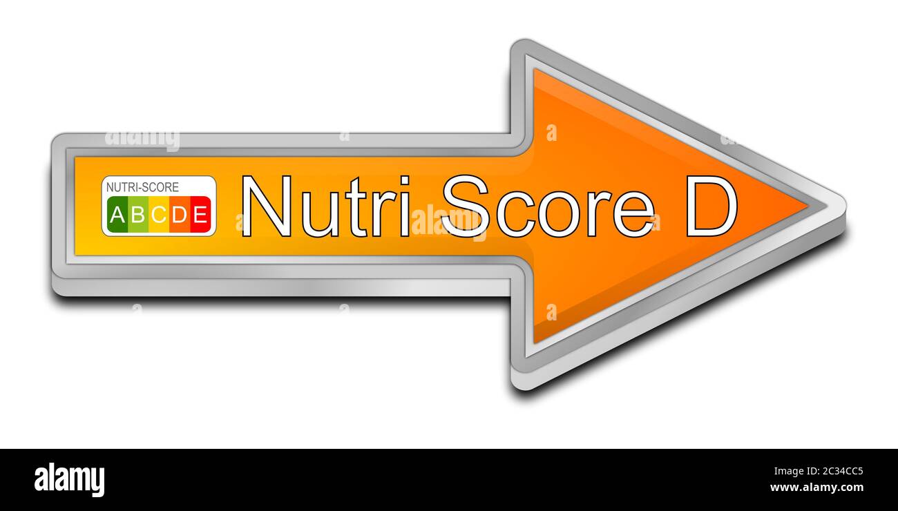 orange Nutri-Score Label D, 5-colour Nutrition Label - illustration ...