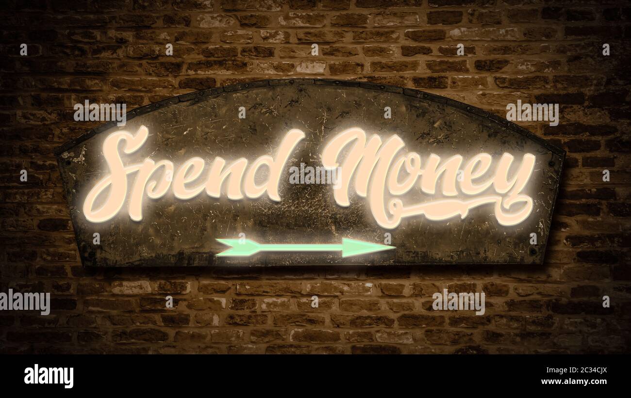 Street Sign Spend Money Stock Photo - Alamy