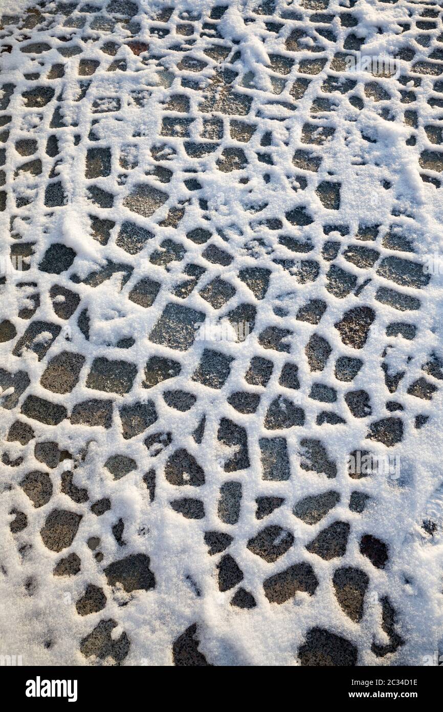 Icy brick road hi-res stock photography and images - Alamy